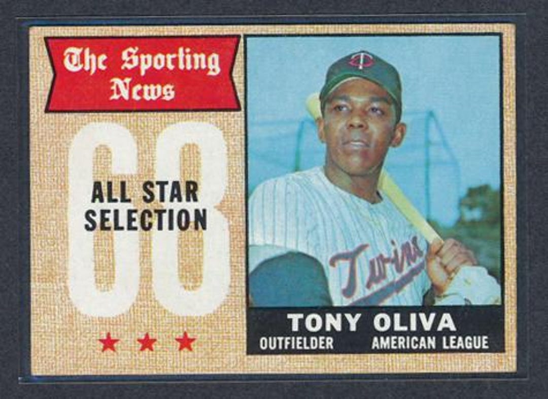 1968 Tony Oliva HOF Sporting News All-star Topps #371 Minnesota Twins ...