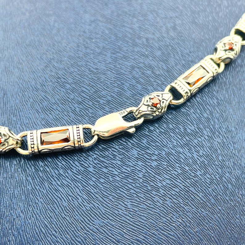 Ruby Stone 925 Sterling Silver Men's Bracelet - Authentic Ottoman ...