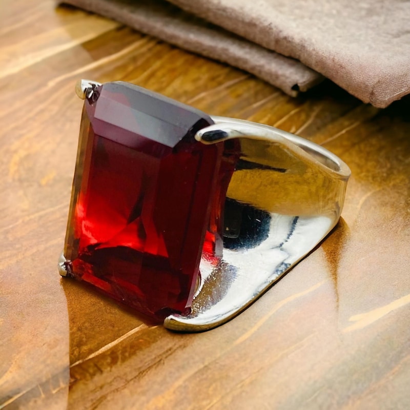Red Stone Ring - Etsy