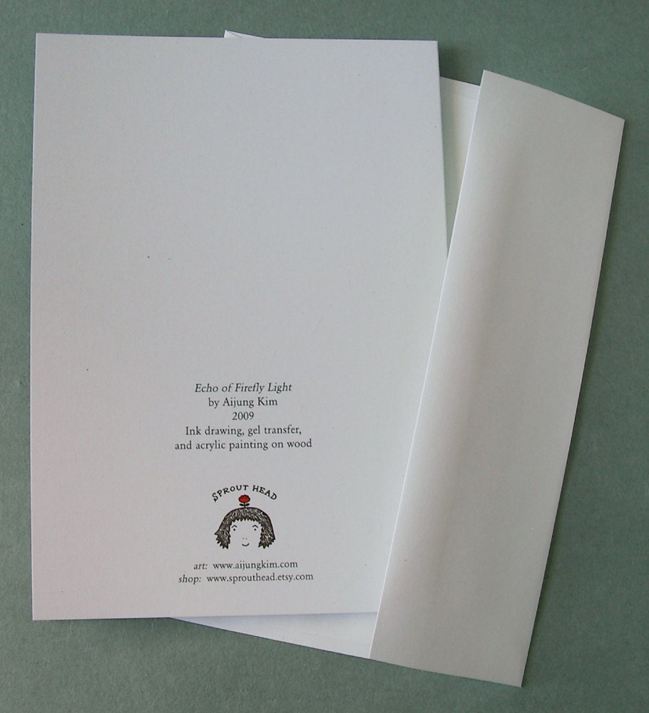 2 CARDS 5 X 7 Notecard A005 Echo of FIREFLY LIGHT // - Etsy
