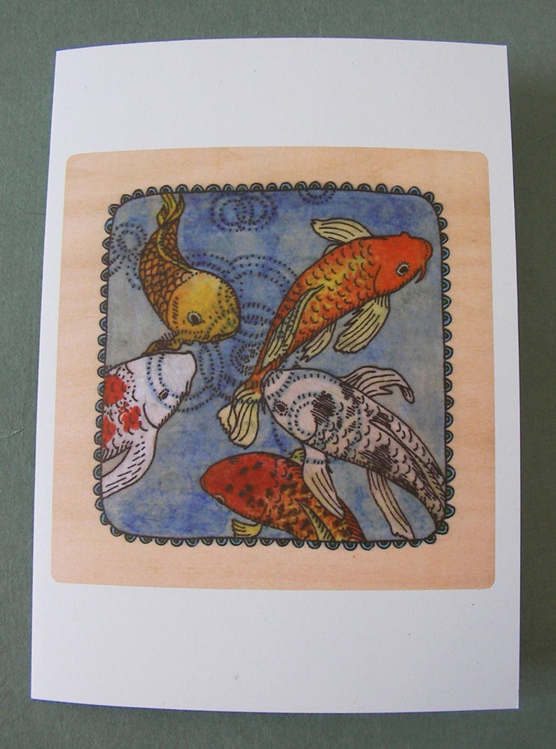 2 CARDS A001 KOI / 5 X 7 Notecards / Koi Fish / Koi Art / - Etsy