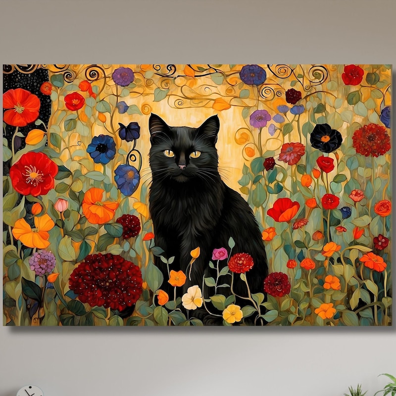 Gustav Klimt Black Cats - Etsy