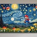 Super Mario Canvas,starry Night View,mario Gifts,super Mario Birthday ...