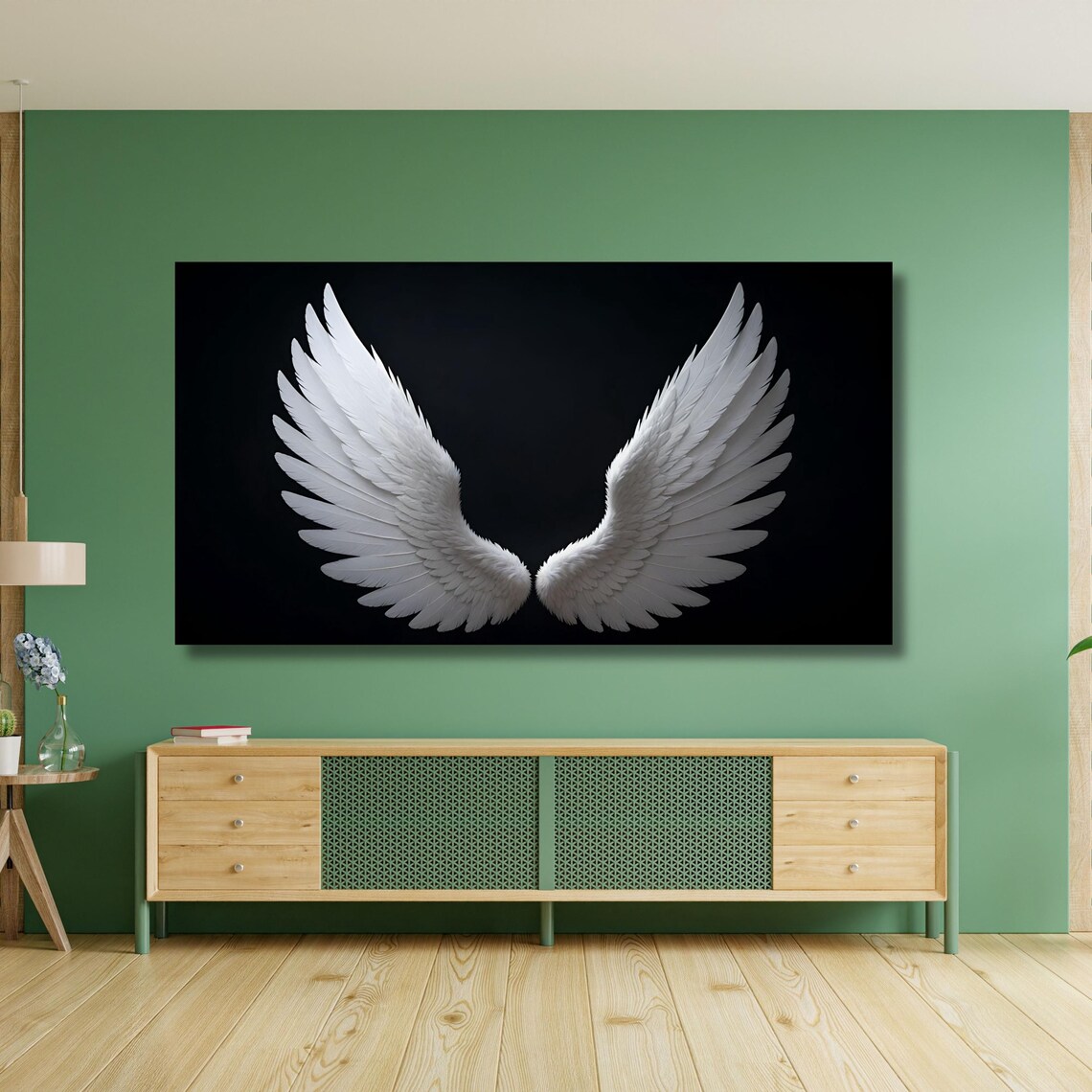 Angel Wing Canvas,lucky Symbol,mythology Art,abstract Wings,angel Wing ...