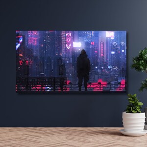Cyberpunk City Neo Futuristic Canvas Wall Art,home Decor,game Poster ...