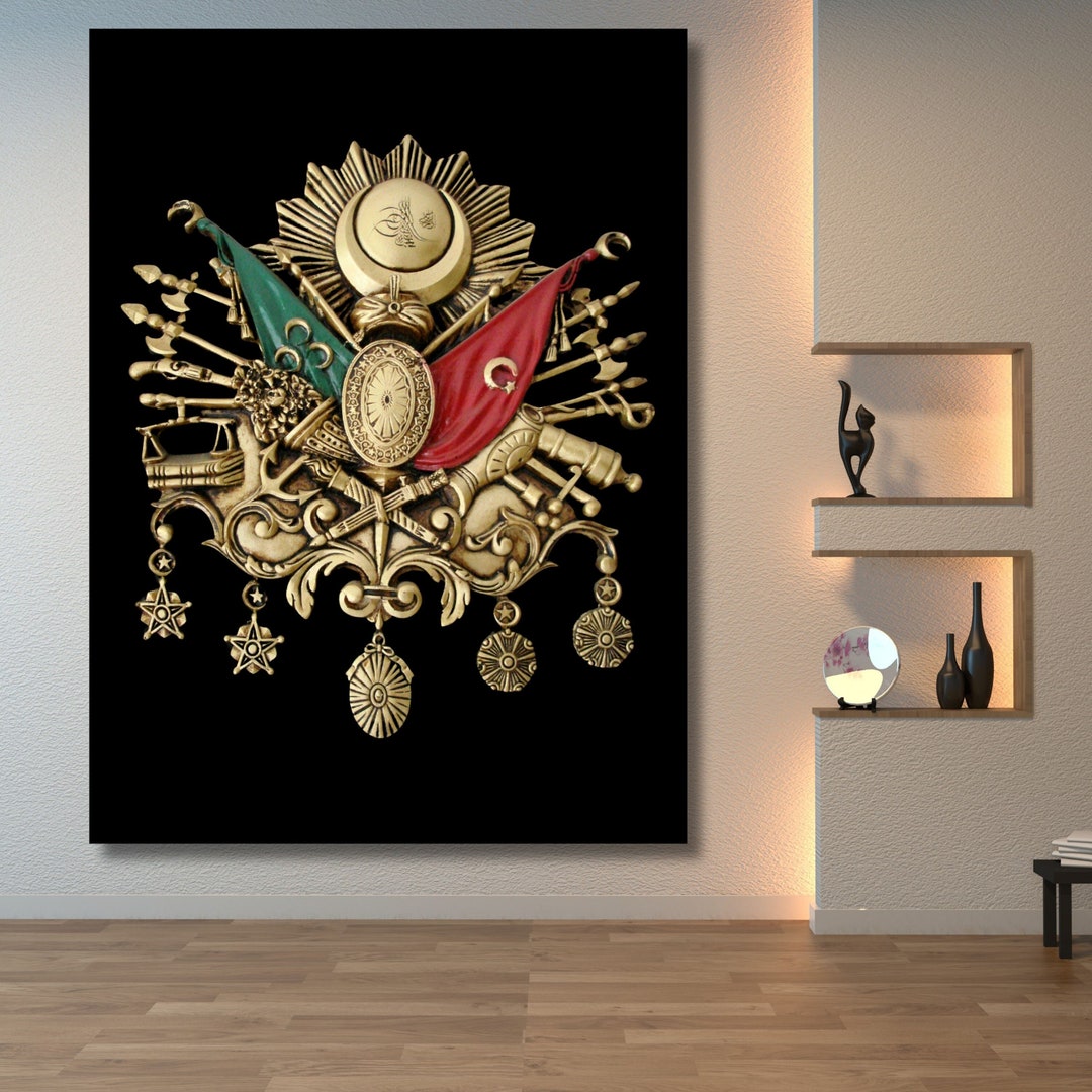 Ottomans Tugra Canvas Wall Art,ottoman Sign,ottoman Coat of Arms ...
