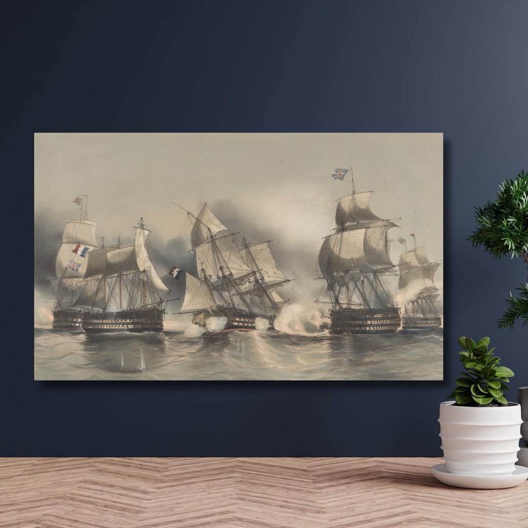 The Battle of Trafalgar Canvas,sea Battle,living Room Decor,naval ...