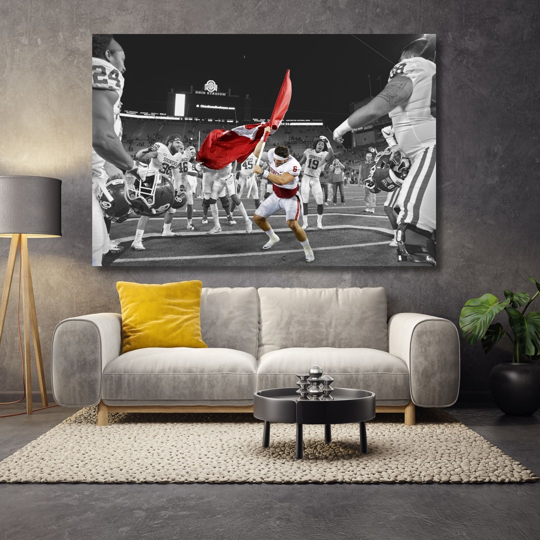 Baker Mayfield Flag Plant Canvas Wall Art,football Fan Gifts,oklahoma ...