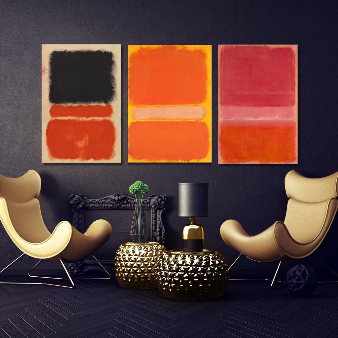 Set of 3 Rothko Canvas,living Room Decor,rothko Poster,canvas Wall Art ...