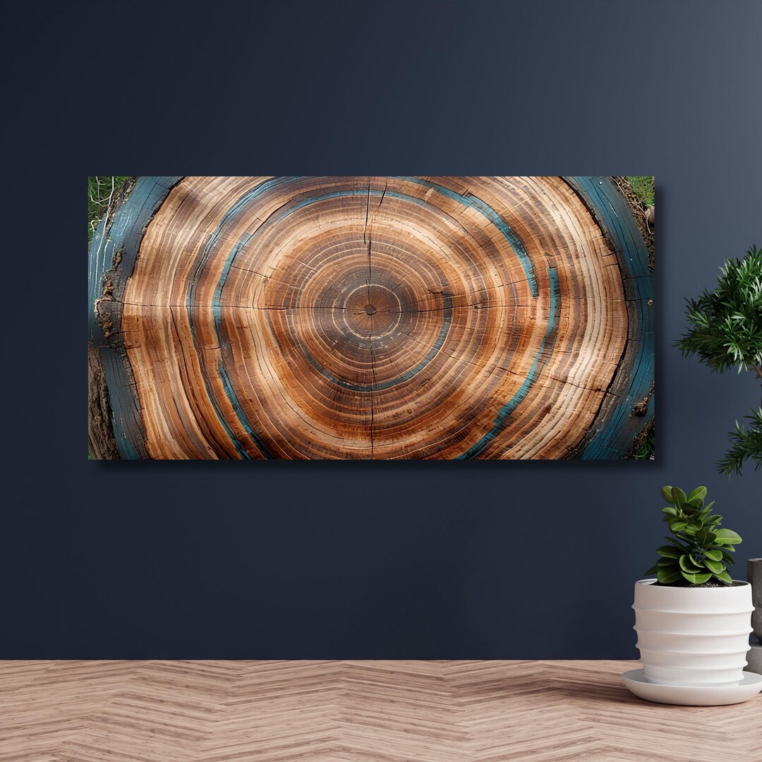 Tree Ring Print,wood Texture,colorful Tree Ring Canvas Wall Art,crack ...