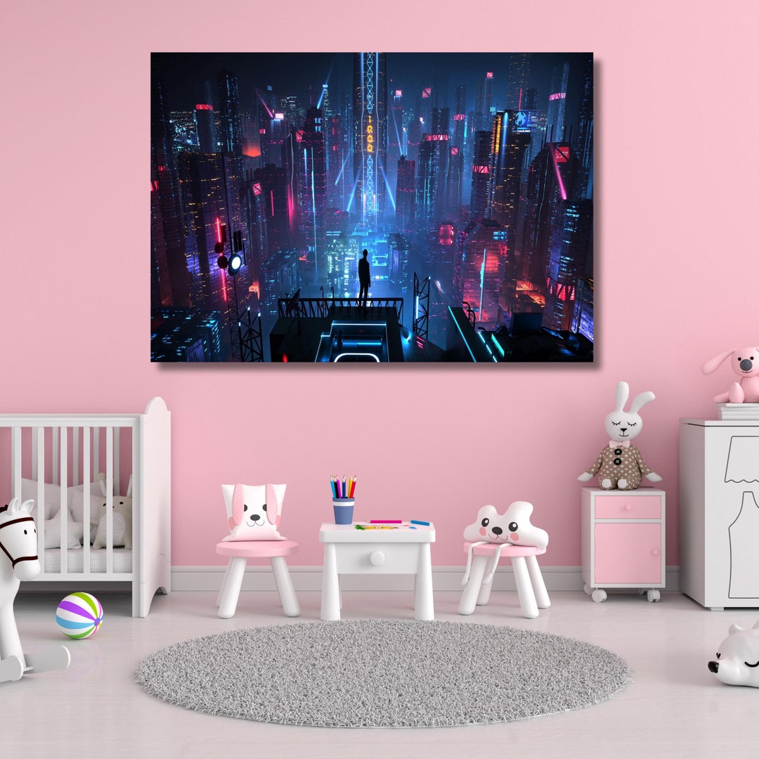 Cyberpunk City Canvas,neo Futuristic Wall Art,game Poster,gift for Kids ...