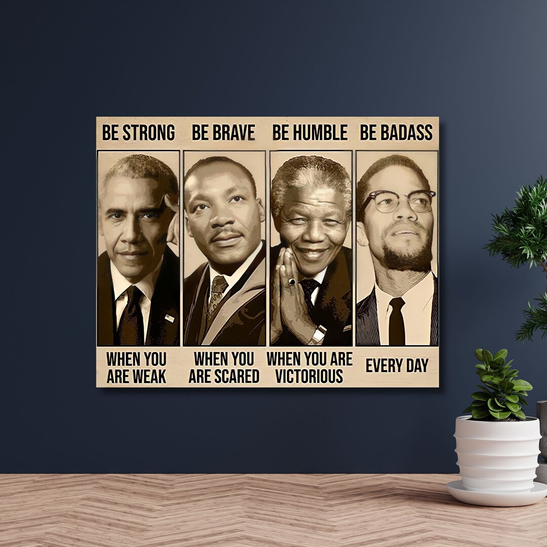 Iconic Civil Leaders Canvas Wall Art,american Black Leaders Poster ...