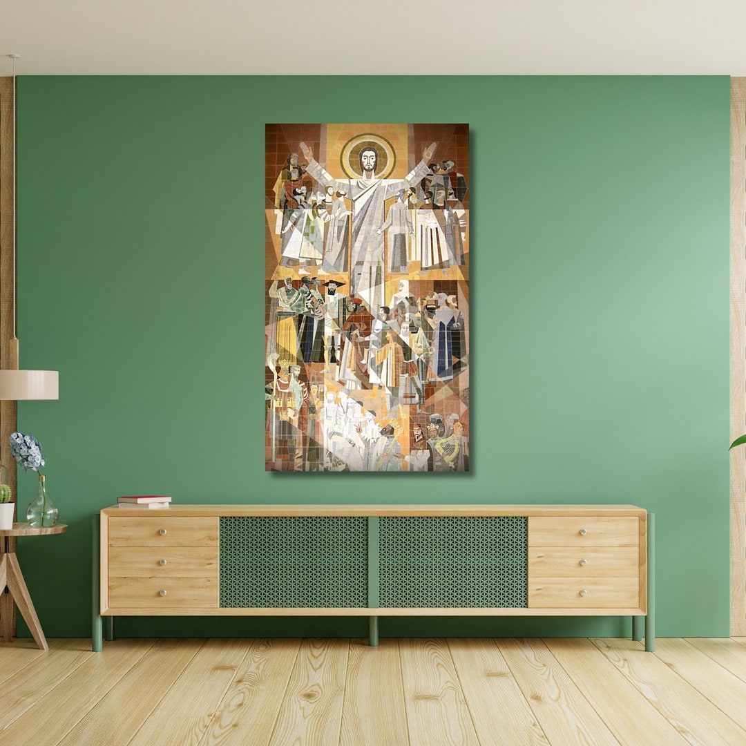 Jesus Touchdown Canvas,touchdown Jesus Poster,man Cave Art,jesus Art ...