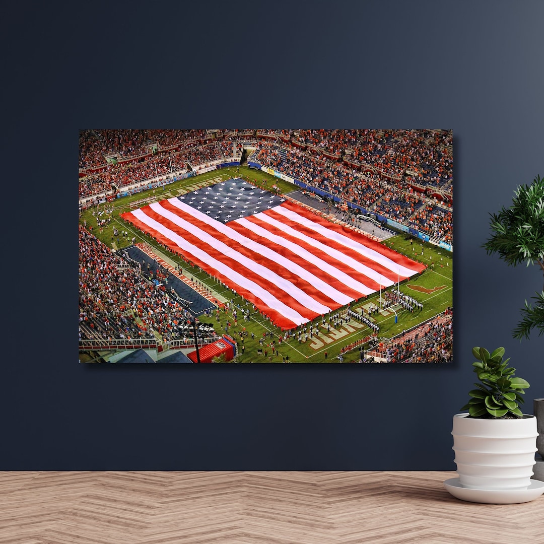 American Flag Poster,stadium Canvas Wall Art,gift for Football Fan ...