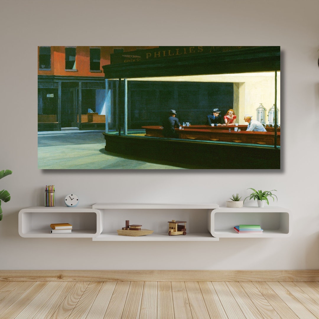 Edward Hopper Nighthawks Poster,edward Hopper Wall Art,exhibition Print ...