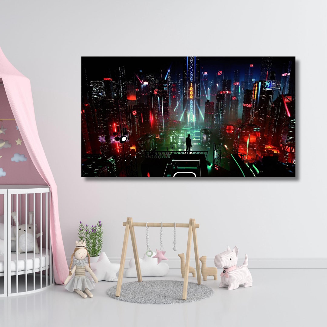 Neo Futuristic Wall Art,cyberpunk City Canvas,home Decor,game Poster ...
