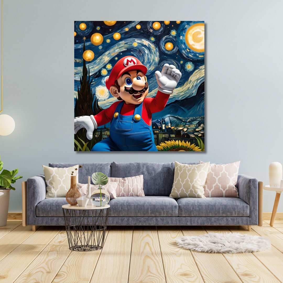 Super Mario Canvas Wall Art,mario Print,mario Canvas,home Decor,van ...