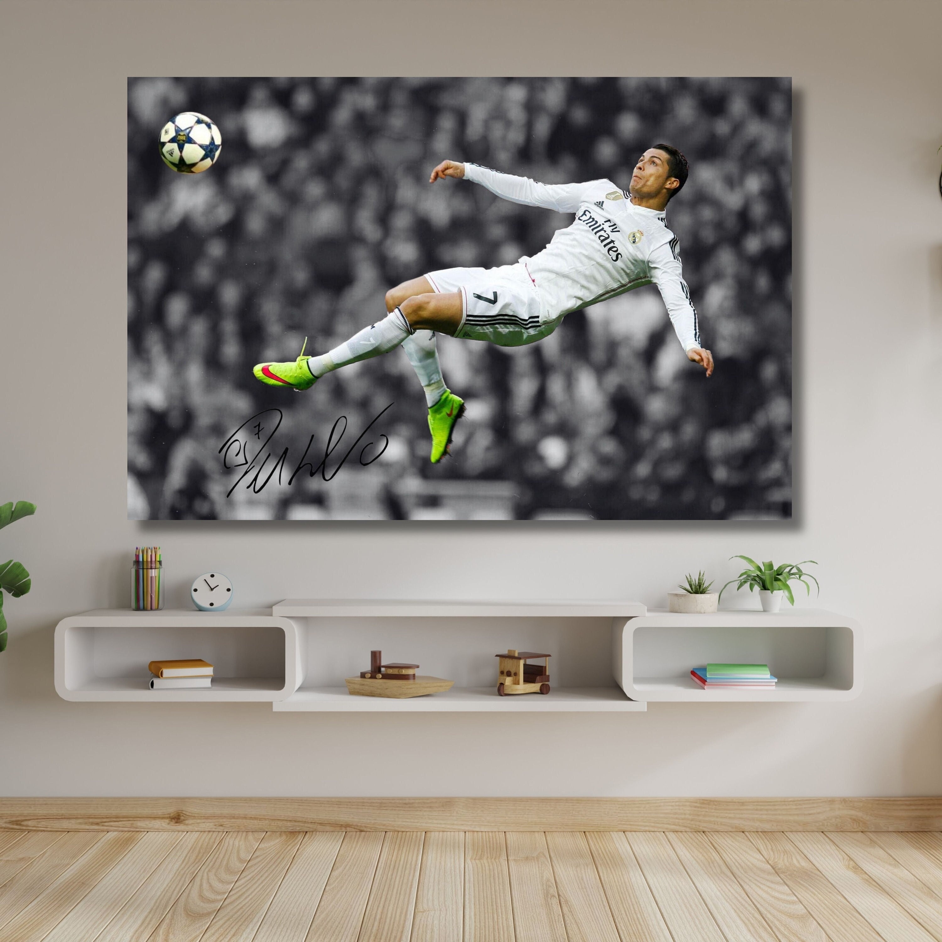 Cristiano Ronaldo Canvas Wall Art, Ronaldo Poster, Gift for Football ...