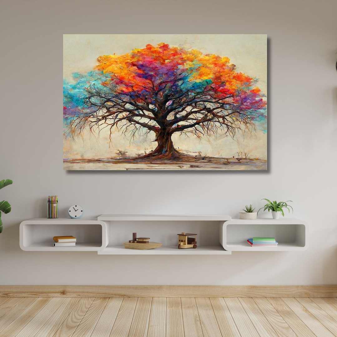 Tree of Life Canvas,life Tree Art,symbolic Artwork,home Decor,living ...
