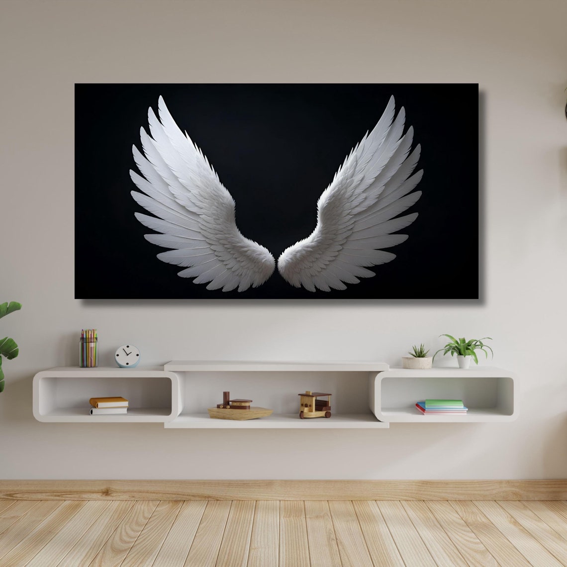 Angel Wing Canvas,lucky Symbol,mythology Art,abstract Wings,angel Wing ...