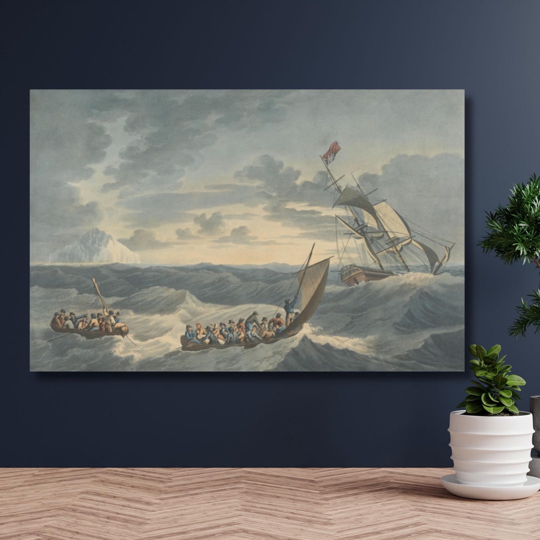 Boat Poster,sailing Ship Canvas,naval Battle Canvas,coast Print,living ...
