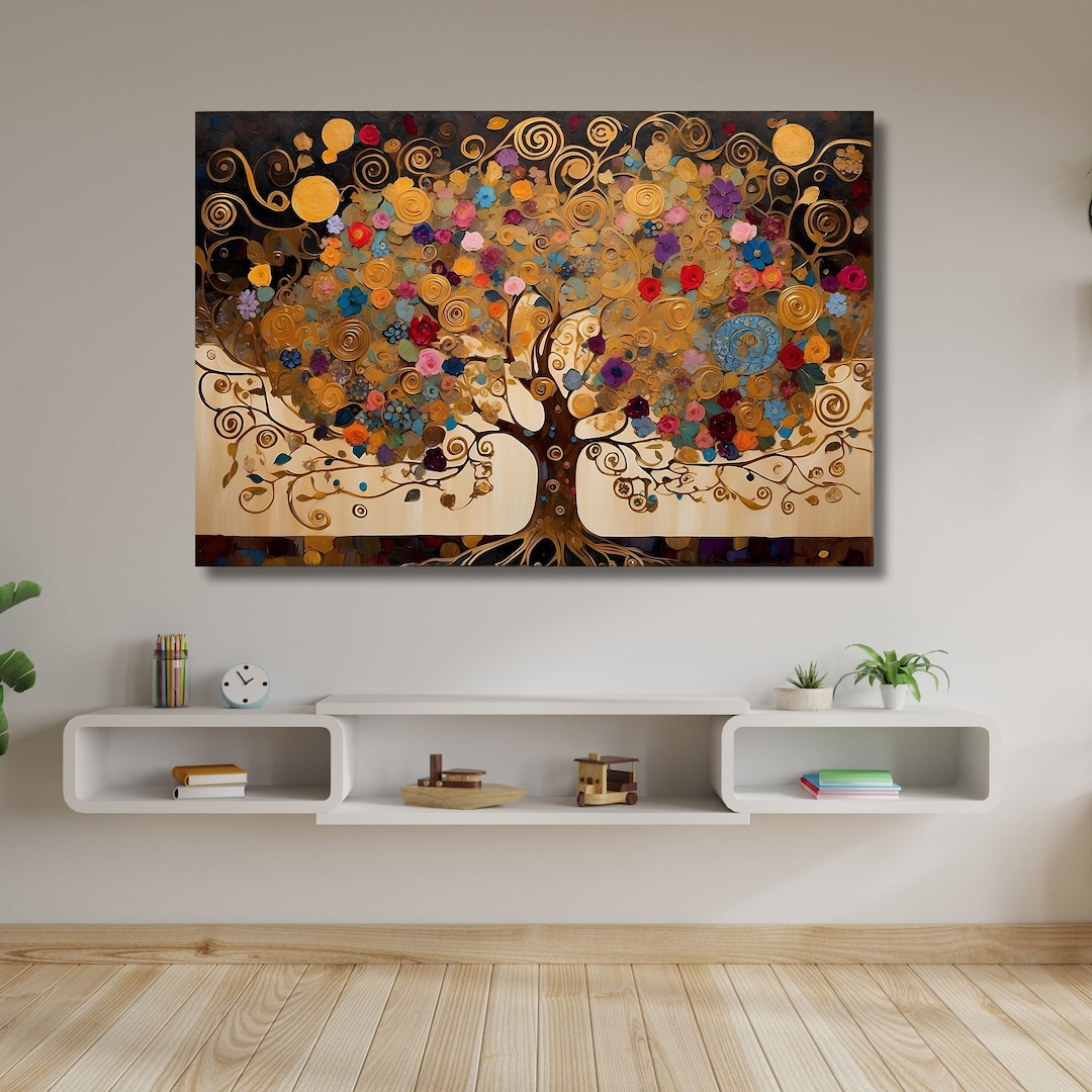 Tree of Life Canvas,home Wall Design,symbolic Artwork,family Tree ...
