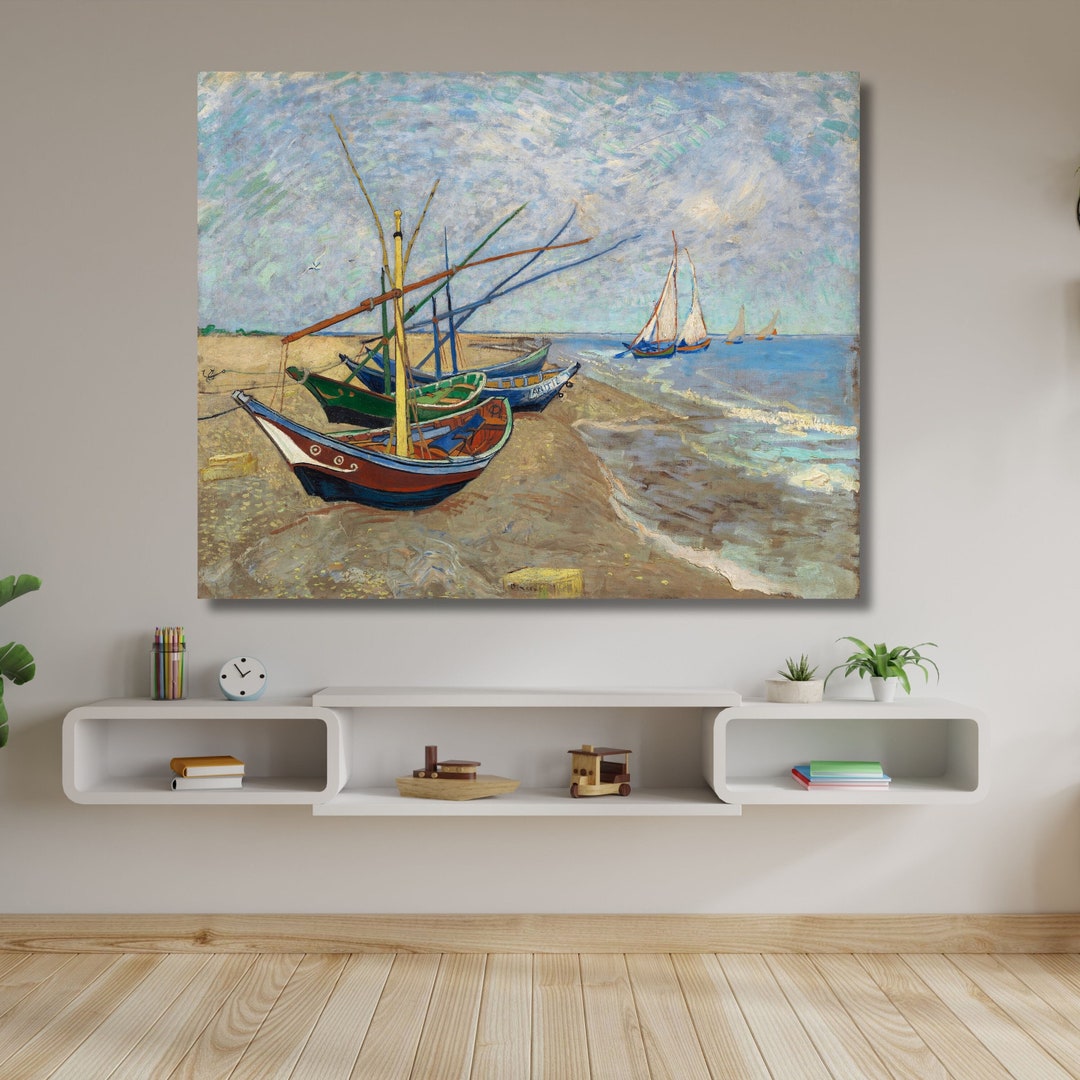 Van Gogh Boat Poster,fishing Boats on the Beach at Saintes Maries,sea ...