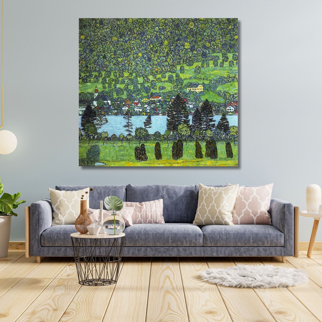 Gustav Klimt Mountain Slope at Unterach Canvas Art,gustav Klimt's ...