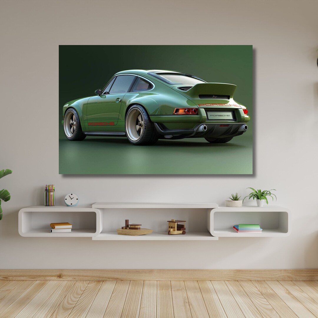 Porsche 911 Poster,green Porsche,porsche Home Decor,garage Wall Decor ...