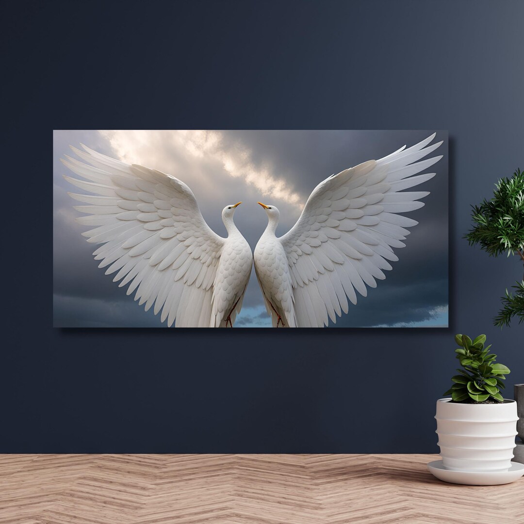 Angel Wings Canvas,mythology Art,abstract Wings,lucky Symbol,angel Wing ...