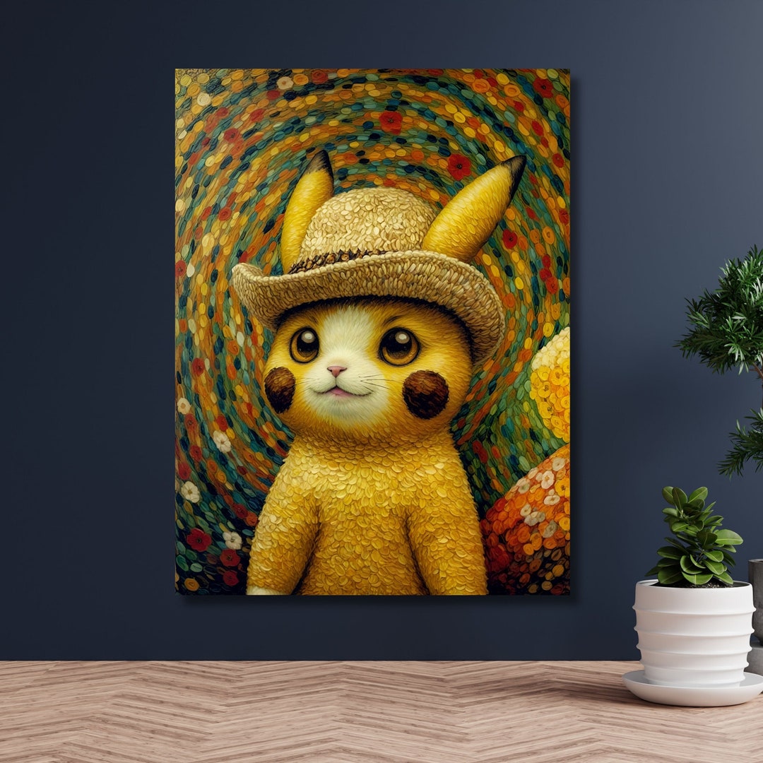 Pikachu Canvas Wall Art,pikachu Poster,reproduction Art,gift for Kids ...