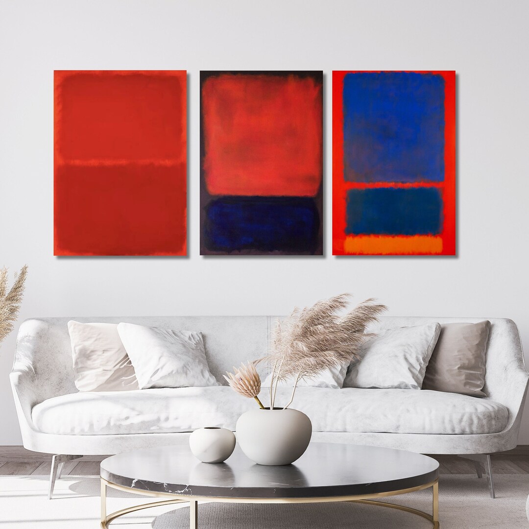 Rothko Poster,set of 3 Rothko,canvas Wall Art,abstract Minimalism ...