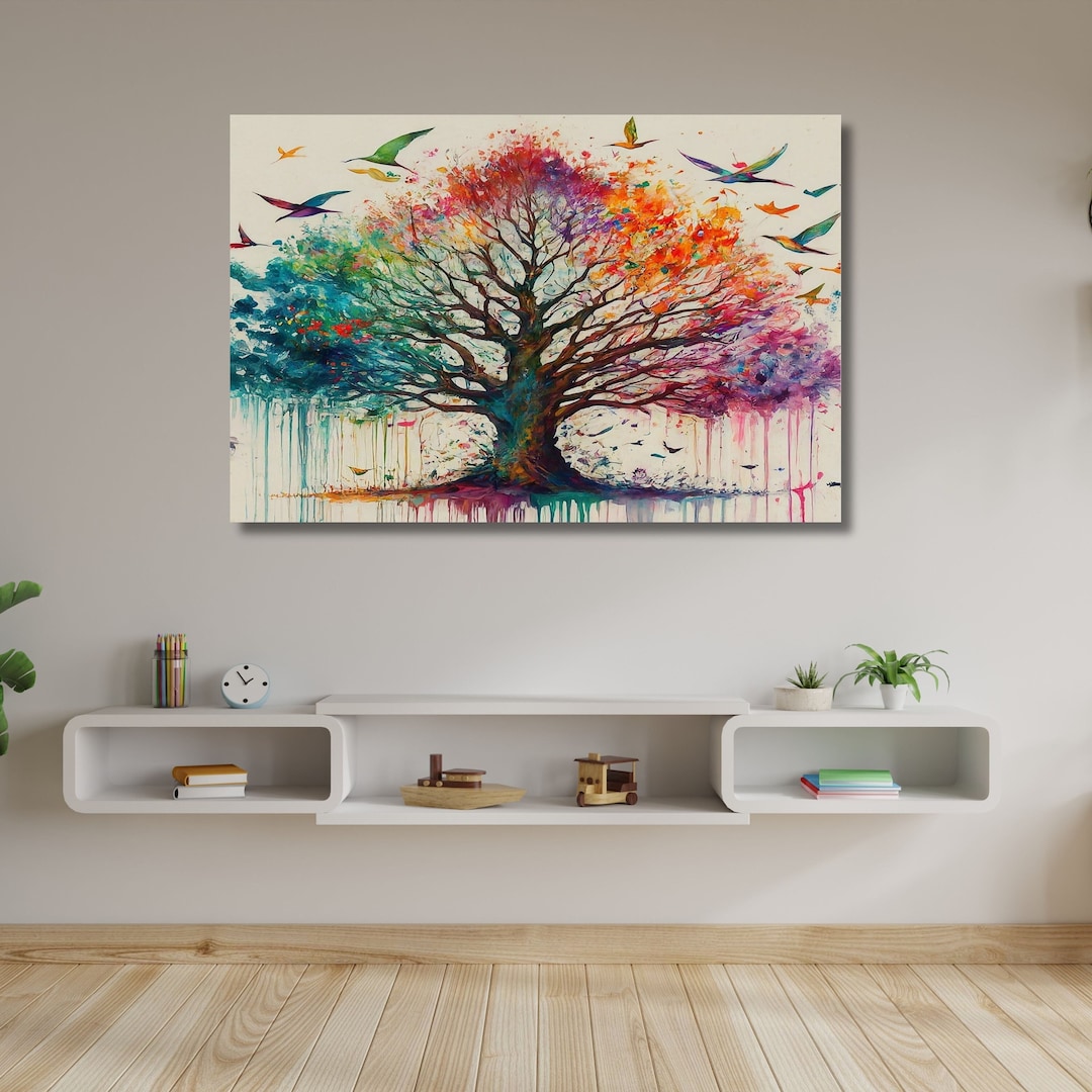Tree of Life Canvas,family Tree,living Room Decor,home Wall Design ...
