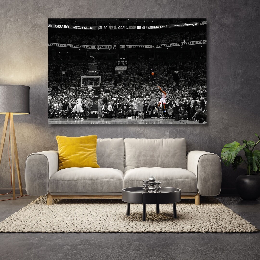 Kawhi Leonard Last Shot Canvas,nba Wall Art,kawhi Leonard Buzzer Poster ...