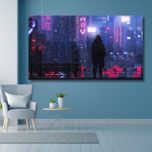 Cyberpunk City Neo Futuristic Canvas Wall Art,home Decor,game Poster ...
