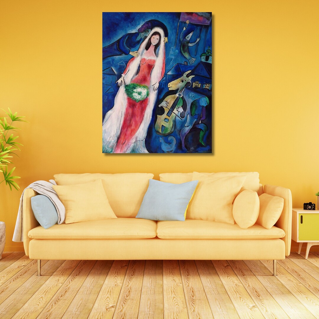 Marc CHAGALL Canvas Wall Art,chagall Mariee Canvas Wall Art,exhibition ...