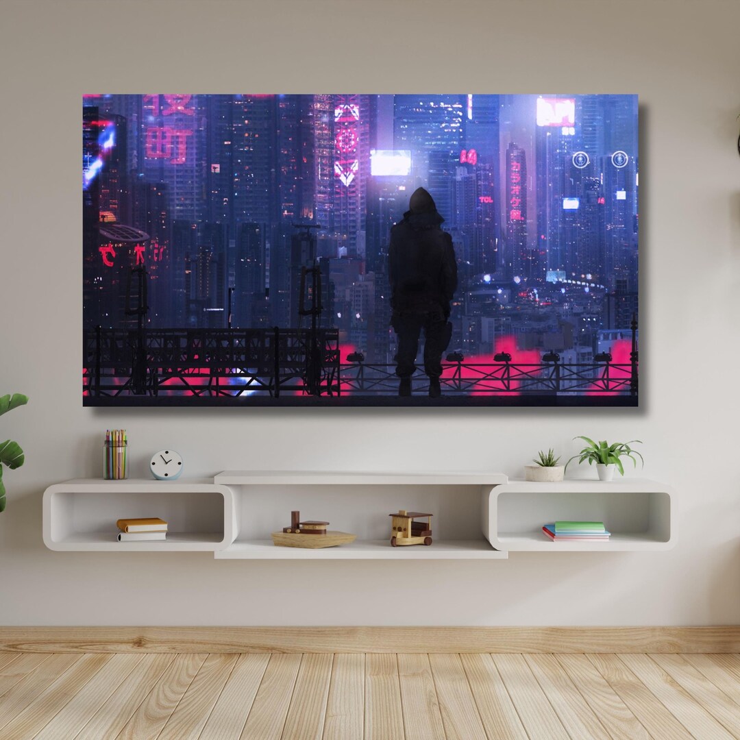 Cyberpunk City Neo Futuristic Canvas Wall Art,home Decor,game Poster ...