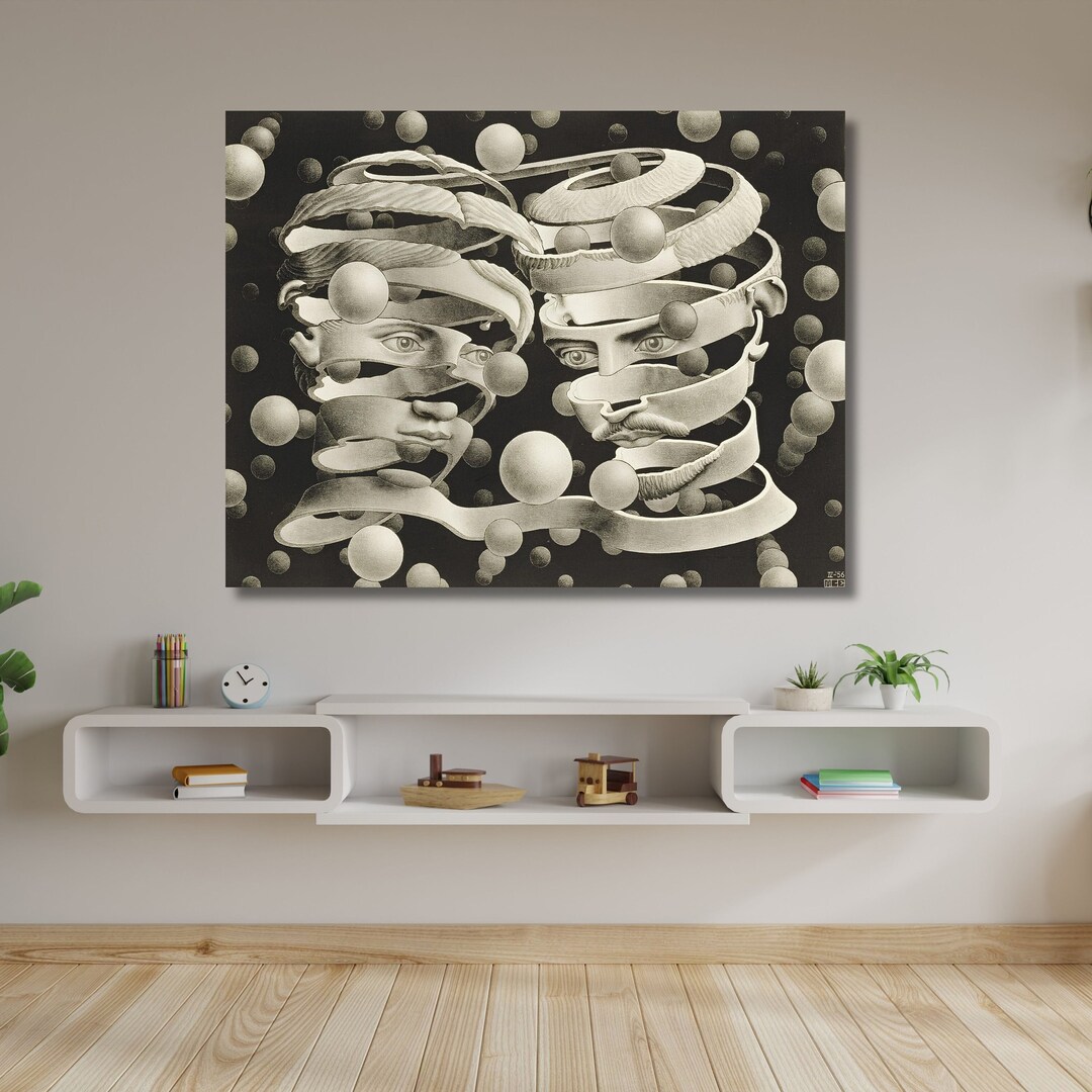 Maurits Cornelis Escher Bond of Union Canvas,mc Escher Print,christmas ...