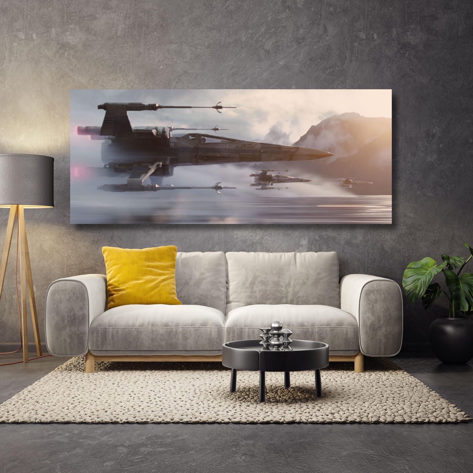 Starwars X Wing Over Water Canvas,starwars Poster,game Room Decor,luke ...