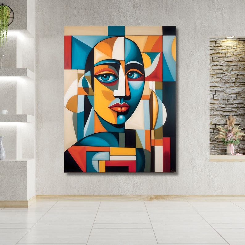 Cubist Woman Face Poster,abstract Cubist Wall Art,pablo Picasso ...