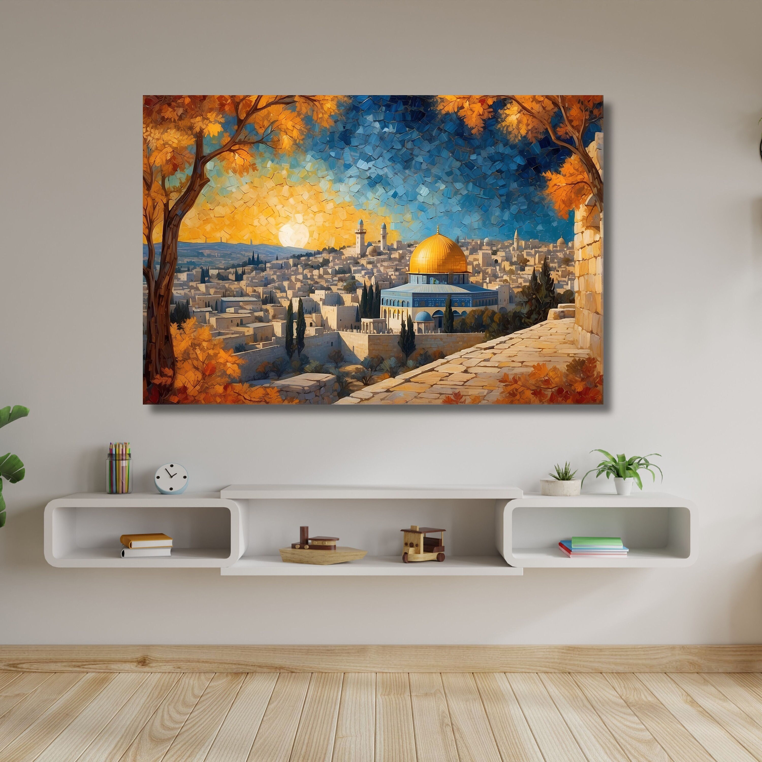 Masjid Al Aqsa Art,jerusalem Rainbow Canvas Art, Masjid Al Aqsa Canvas ...