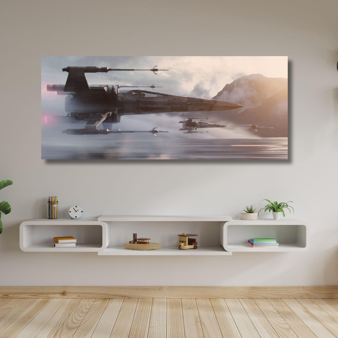 Starwars X Wing Over Water Canvas,starwars Poster,game Room Decor,luke ...