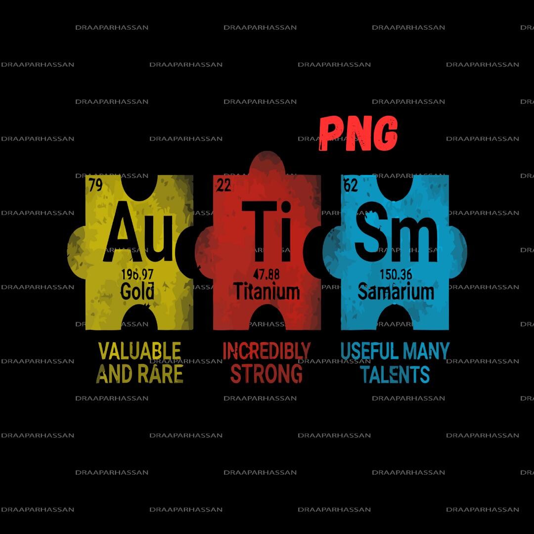 Autism Periodic Table Png, Autism Awareness Png, Autism Support Gift ...