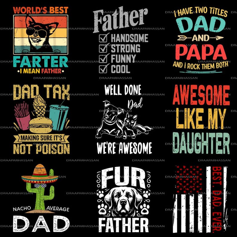 Funny Dad Png Bundle, Father's Day, Funny Graphics, Best Dad, Dad Quote ...