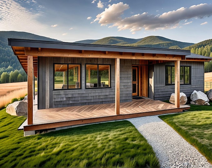 Two Bedroom Rustic Contemporary ADU Construction Ready Floor Plans ...