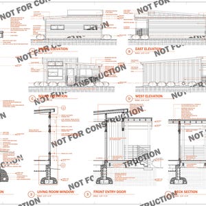 Two Bedroom Rustic Contemporary ADU Construction Ready Floor Plans - Etsy