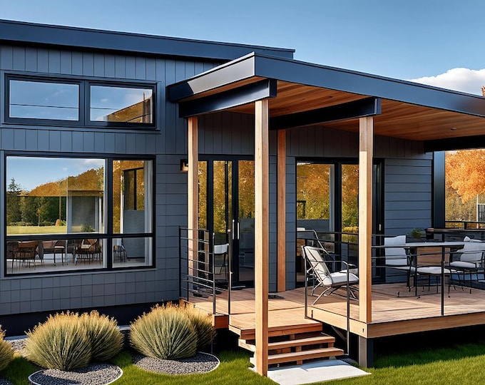 Two Bedroom Rustic Contemporary ADU Construction Ready Floor Plans ...