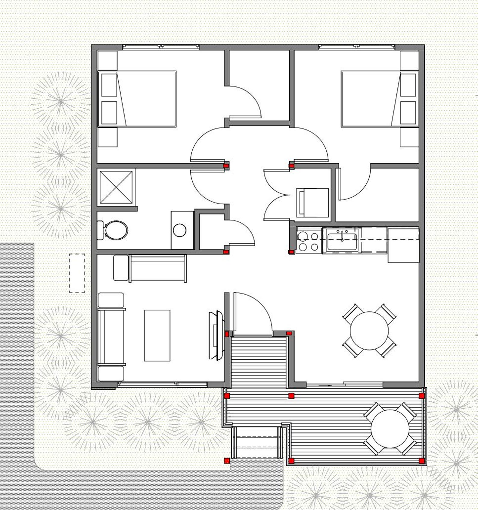 Two Bedroom Rustic Contemporary ADU Construction Ready Floor Plans - Etsy