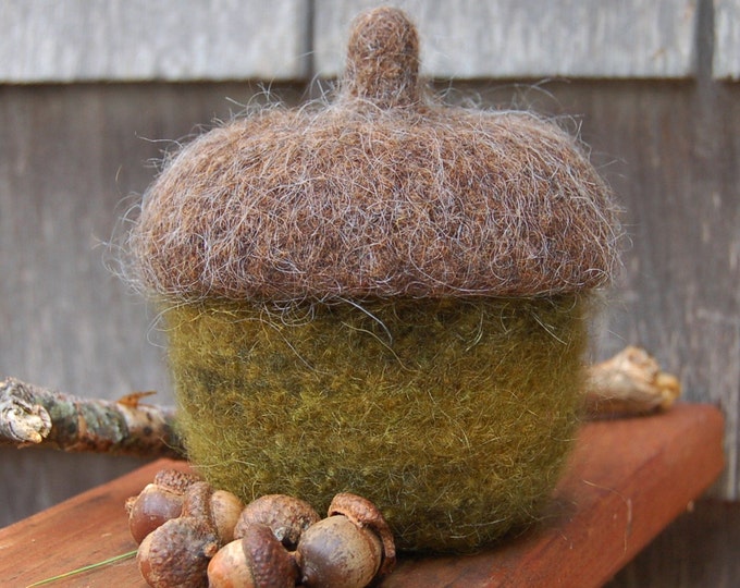 Felted Wool Bowl Fall Decor Covered Acorn - Etsy