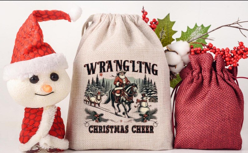 Wrangling Christmas Cheer T-shirt Santa Riding Horse Design, Festive ...